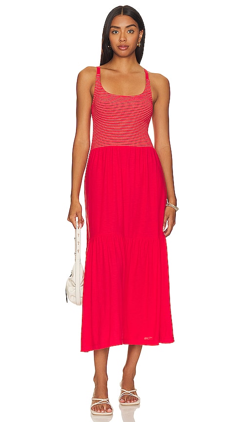 Nation Ltd Penelope Cross Back Midi Dress In Red In Cherry Bomb